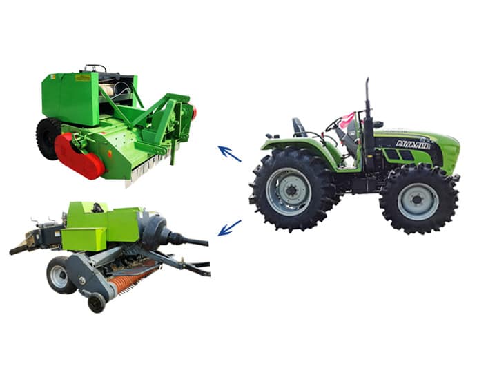 Tractor towing square straw strapping baler machine丨round pickup baler